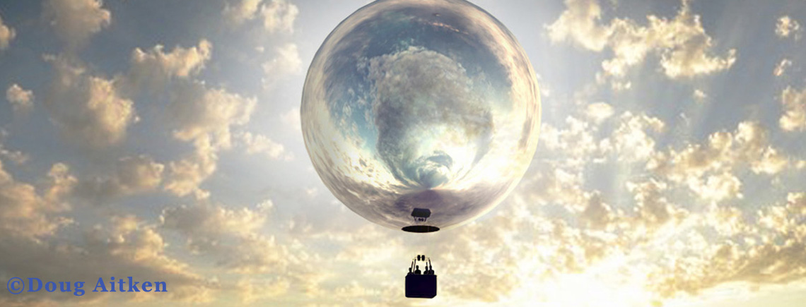 Mirrored Balloon, mobile sculpture, Long Point Wildlife Refuge, Marthas ...